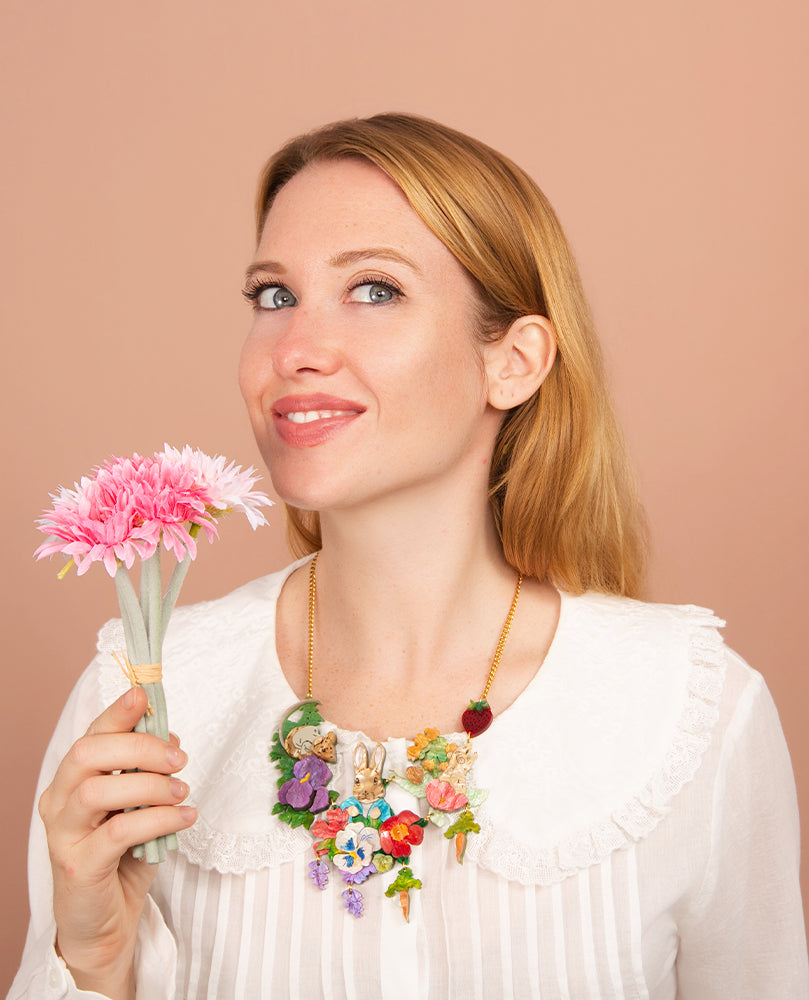 Floral Joy with Peter Rabbit Statement Necklace – La Vidriola