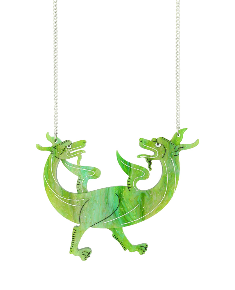 Green Two-Headed Beast Necklace – La Vidriola