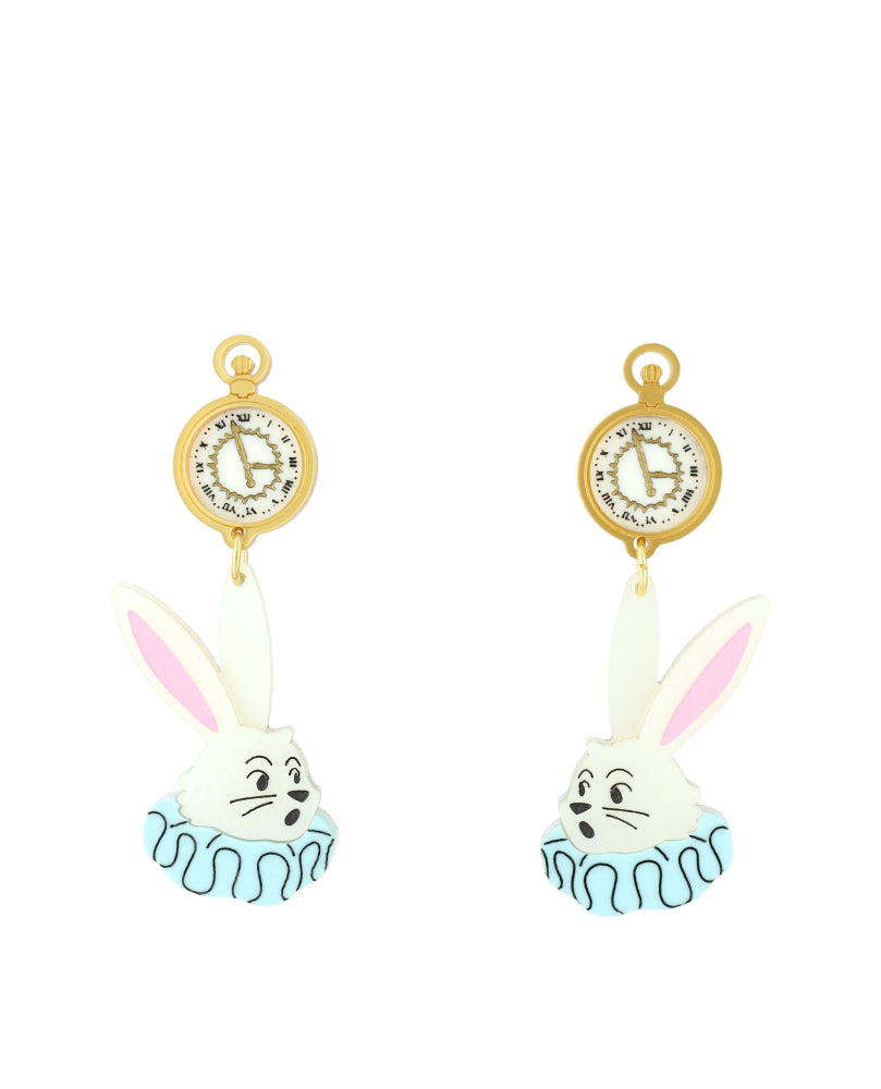 I'm late! I'm late! Earrings – La Vidriola