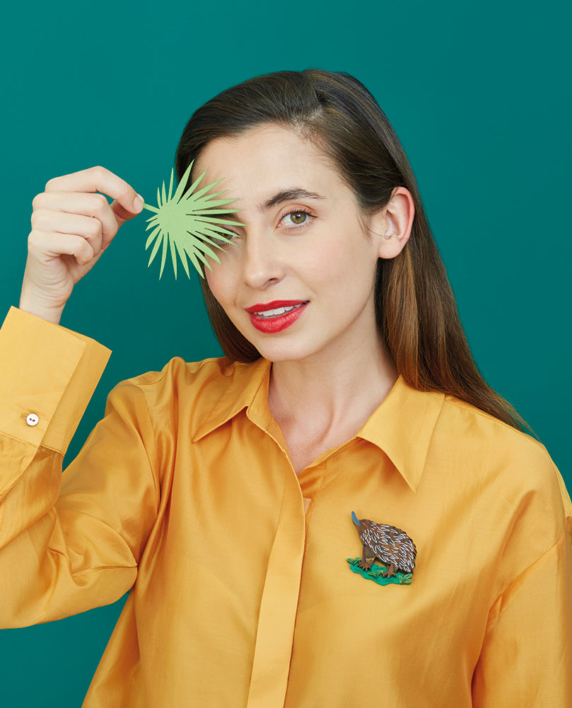 Spiky Echidna Brooch La Vidriola