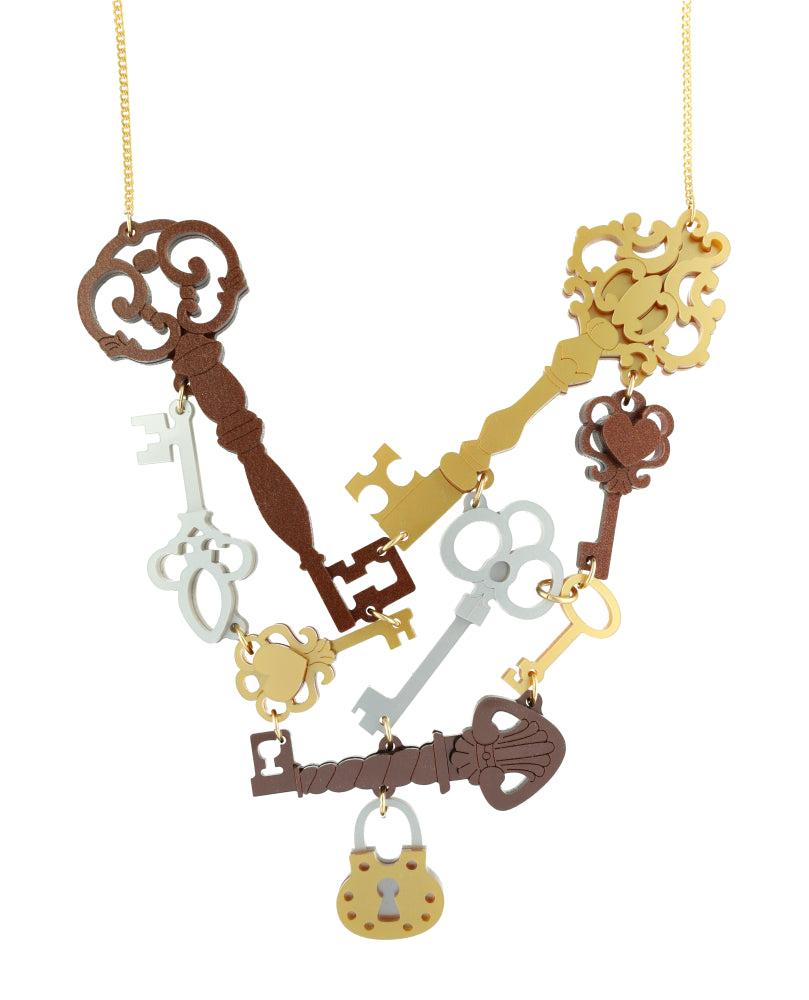 Victorian Keys And Lock Necklace – La Vidriola