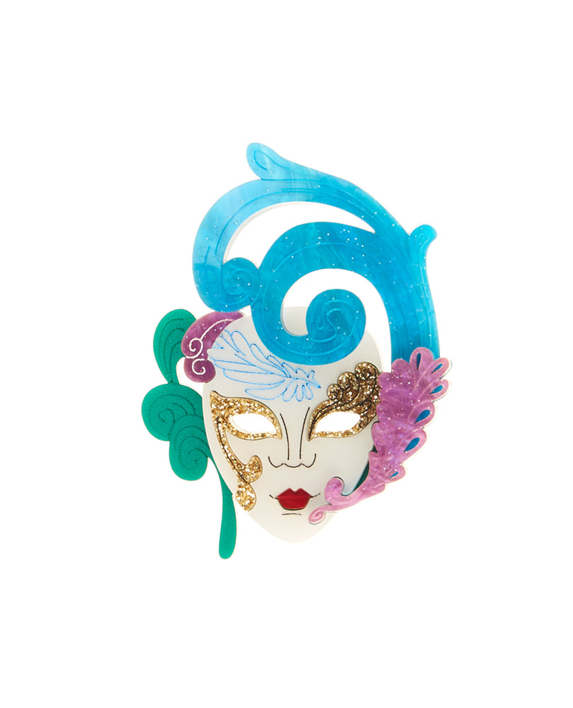 Bella Mask from Venice Brooch – La Vidriola